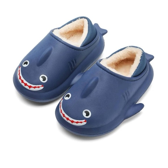Shoes | Kids Shark Slippers Navy Blue | Poshmark